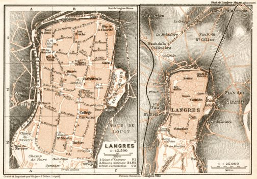 Langres overview Map, 1909 by Waldin | Avenza Maps