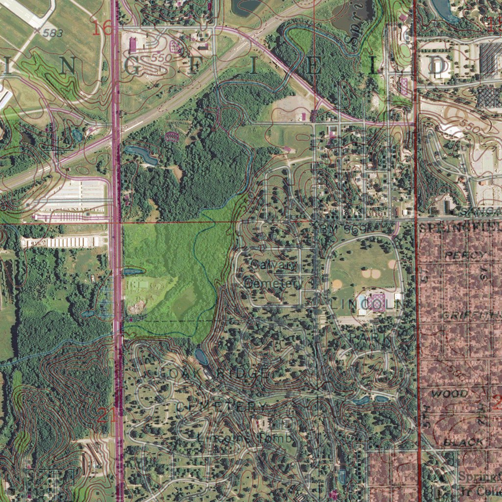 IL-SPRINGFIELD WEST: GeoChange 1964-2012 Map by Western Michigan ...