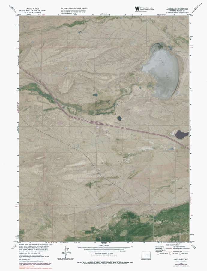 WY-JAMES LAKE: GeoChange 1961-2012 Map by Western Michigan University ...