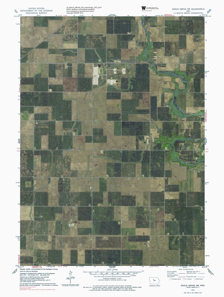 IA-EAGLE GROVE SW: GeoChange 1973-2014 Map by Western Michigan ...