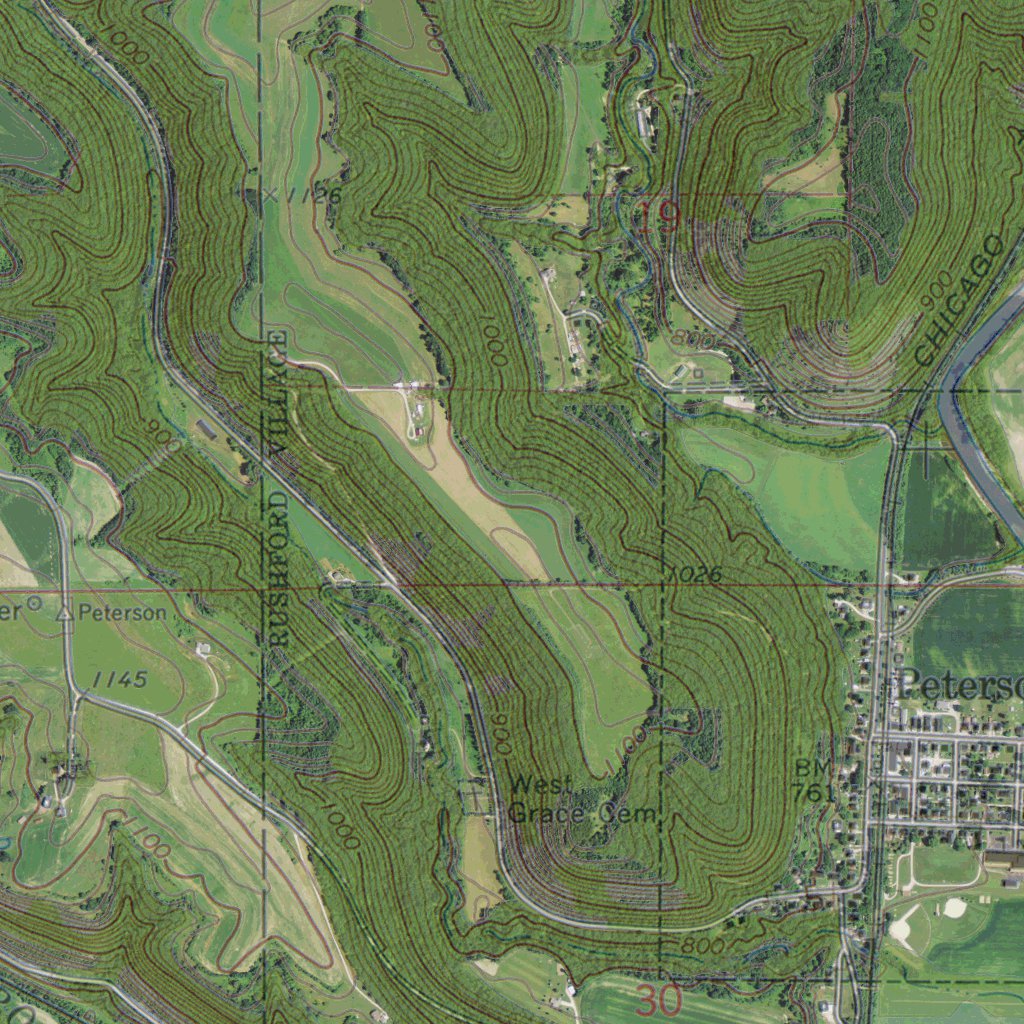 MN-RUSHFORD WEST: GeoChange 1974-2013 Map by Western Michigan ...