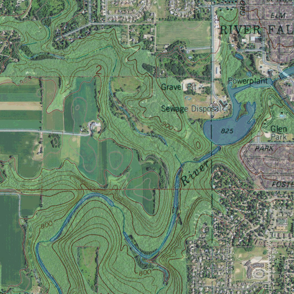 WI-RIVER FALLS WEST: GeoChange 1973-2013 Map by Western Michigan ...