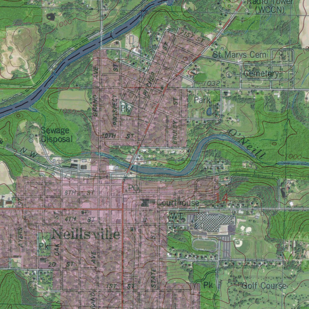 WI-NEILLSVILLE: GeoChange 1976-2013 Map by Western Michigan University ...