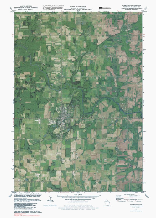 WI-STRATFORD: GeoChange 1962-2013 Map by Western Michigan University ...