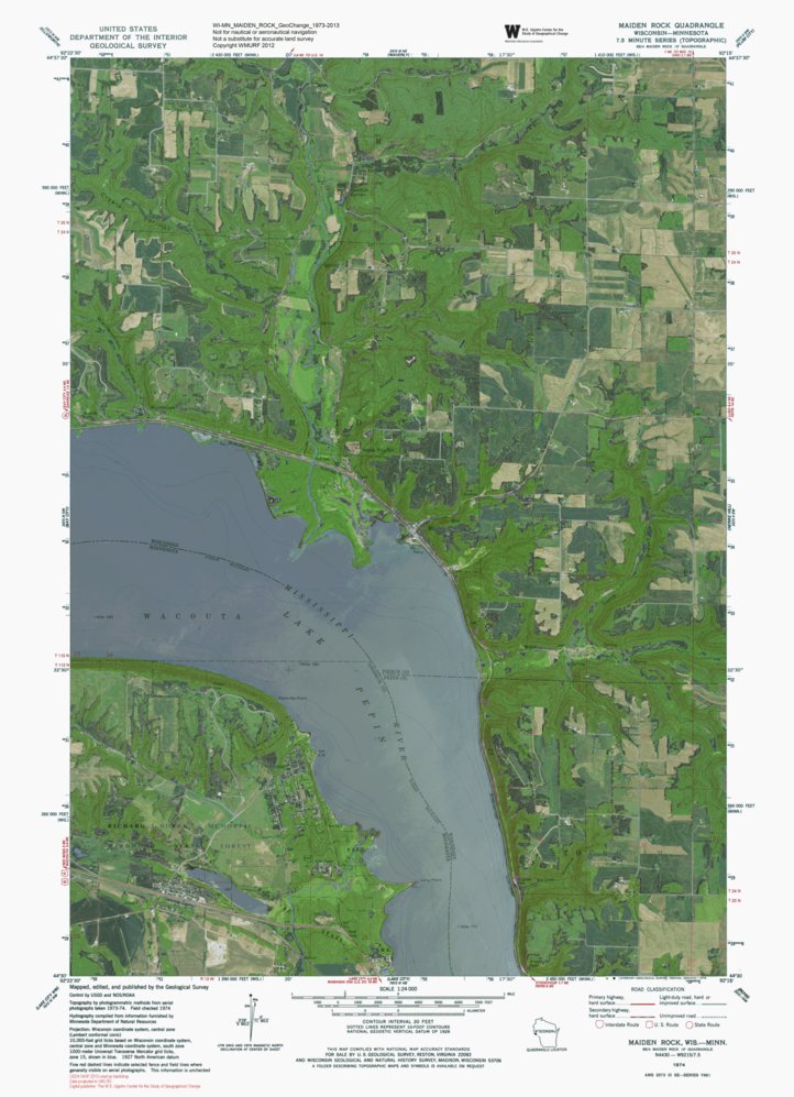 WI-MN-MAIDEN ROCK: GeoChange 1973-2013 Map by Western Michigan ...