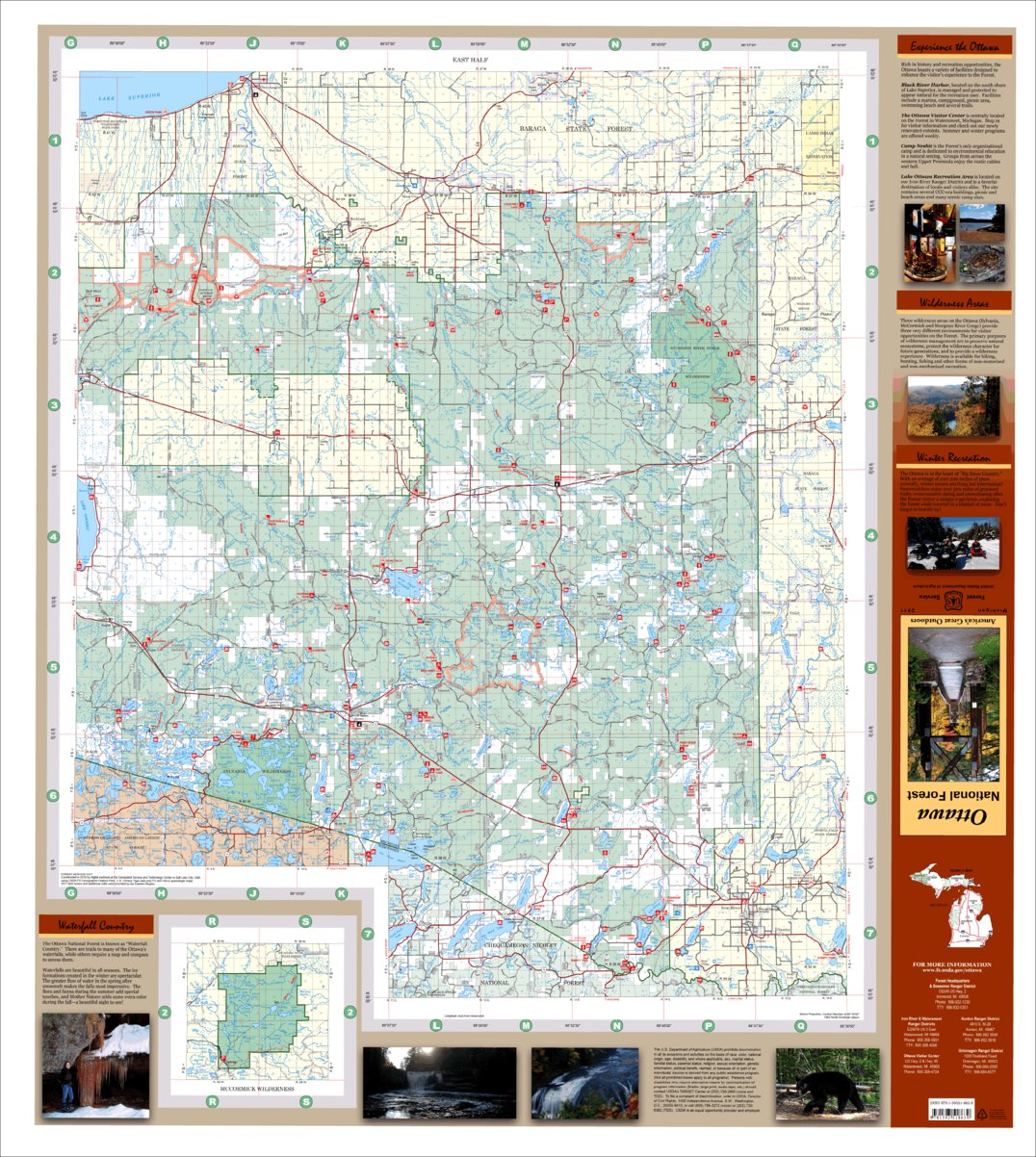 Ottawa NF Forest Visitor Map - East by US Forest Service R9 | Avenza Maps