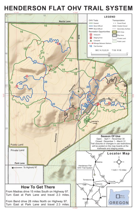 Ochoco National Forest - COHVOPS - Henderson Flats OHV Trail System Map ...
