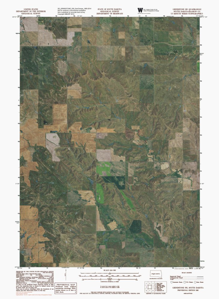 SD-GRINDSTONE SW: GeoChange 1965-2014 Map by Western Michigan ...