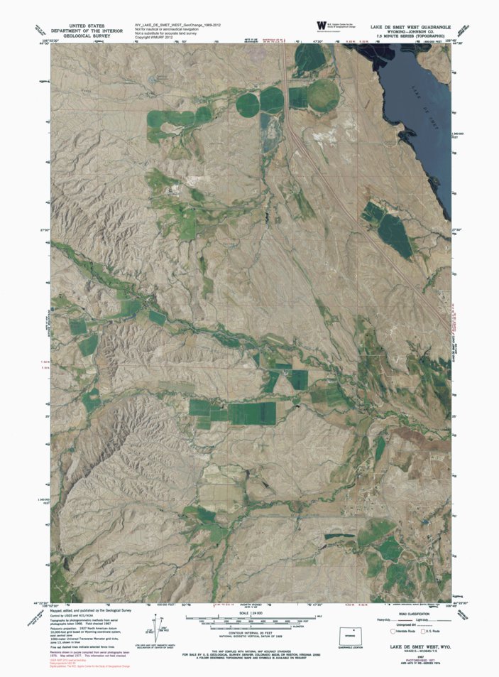 WY-LAKE DE SMET WEST: GeoChange 1969-2012 Map by Western Michigan ...