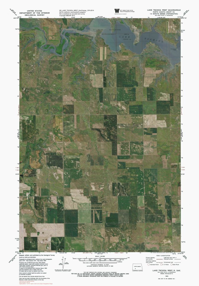 ND-LAKE TSCHIDA WEST: GeoChange 1974-2014 Map by Western Michigan ...