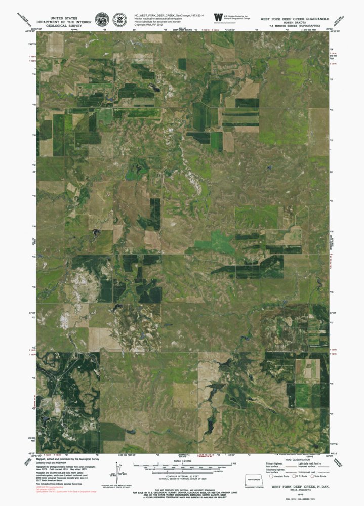 ND-WEST FORK DEEP CREEK: GeoChange 1973-2014 Map by Western Michigan ...