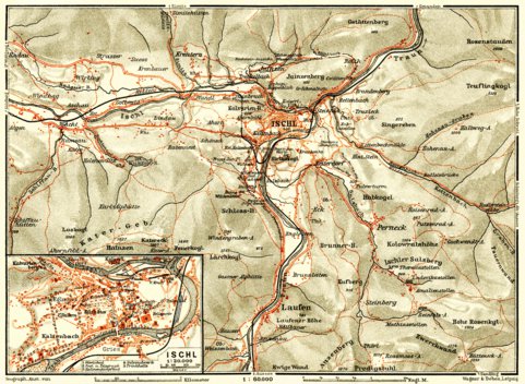 Bad Ischl (Ischl) town plan, 1913 Map by Waldin | Avenza Maps
