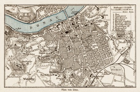 Linz town plan, 1903 Map by Waldin | Avenza Maps