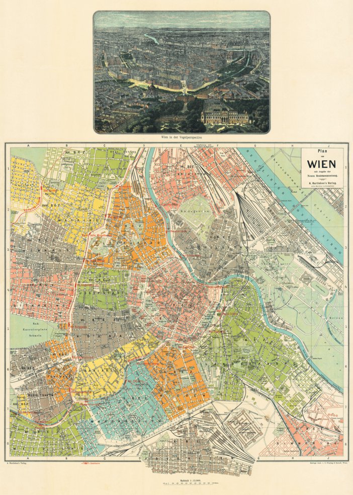 Vienna (Wien) city Map, 1912 by Waldin | Avenza Maps
