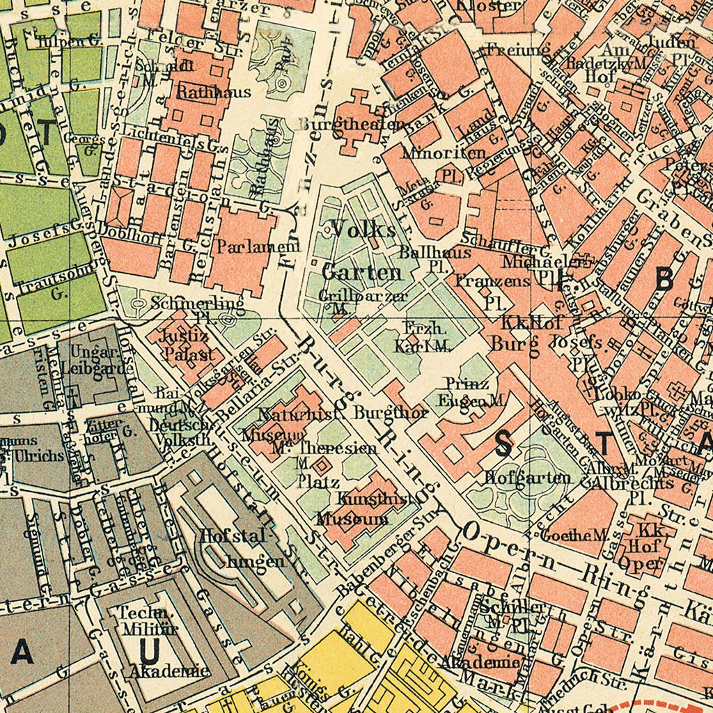 Vienna (Wien) city Map, 1912 by Waldin | Avenza Maps