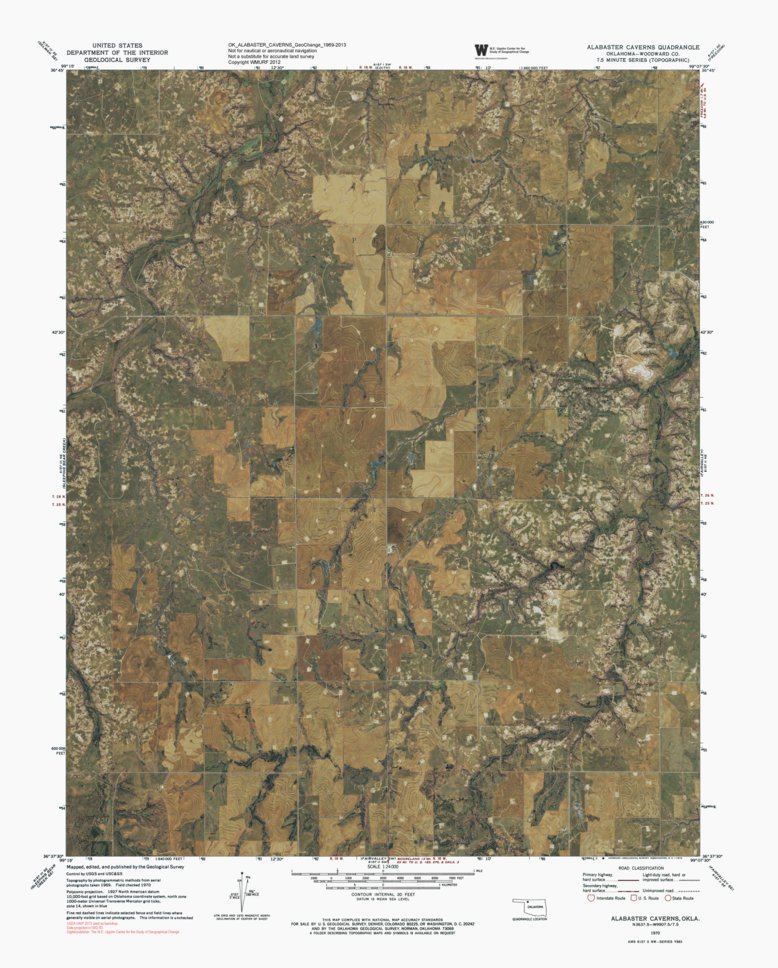 OK-ALABASTER CAVERNS: GeoChange 1969-2013 Map by Western Michigan ...