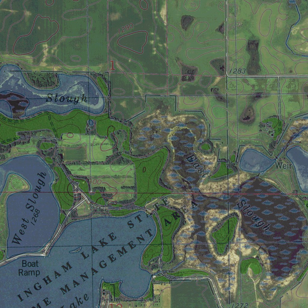 IA-INGHAM LAKE: GeoChange 1974-2013 Map by Western Michigan University ...