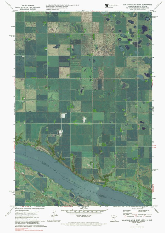 MN-SD-BIG STONE LAKE EAST: GeoChange 1971-2013 Map by Western Michigan ...