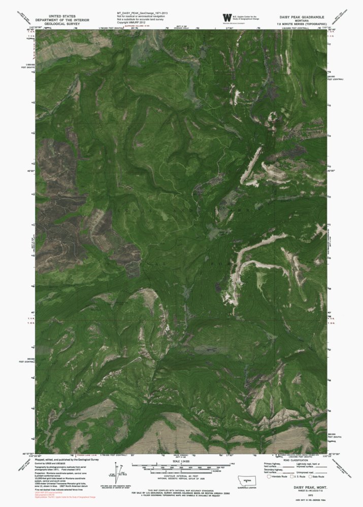 MT-DAISY PEAK: GeoChange 1971-2013 Map by Western Michigan University ...