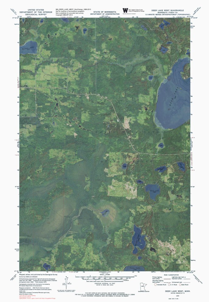 MN-DEER LAKE WEST: GeoChange 1969-2013 Map by Western Michigan ...