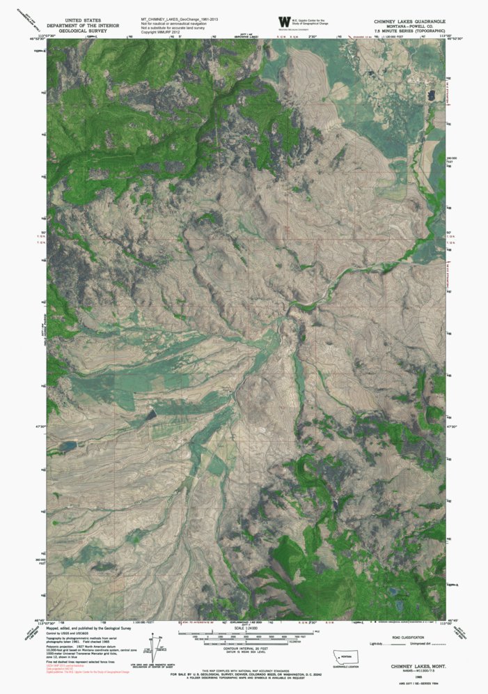 MT-CHIMNEY LAKES: GeoChange 1961-2013 Map by Western Michigan ...