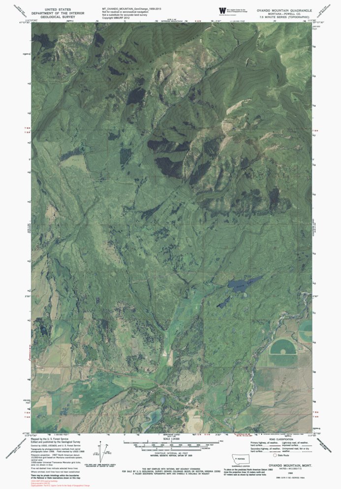 MT-OVANDO MOUNTAIN: GeoChange 1958-2013 Map by Western Michigan ...