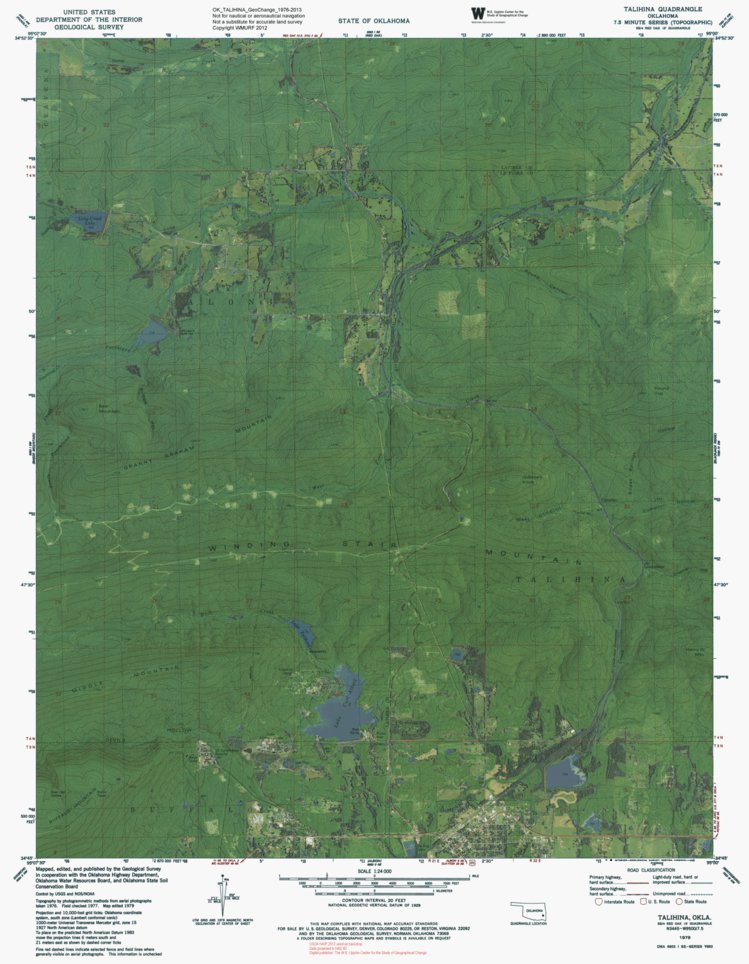 OK-TALIHINA: GeoChange 1976-2013 Map by Western Michigan University ...
