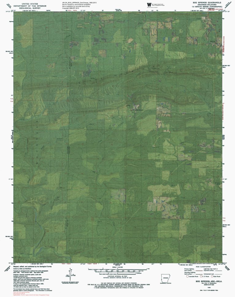 AR-OK-BOG SPRINGS: GeoChange 1982-2013 Map by Western Michigan ...