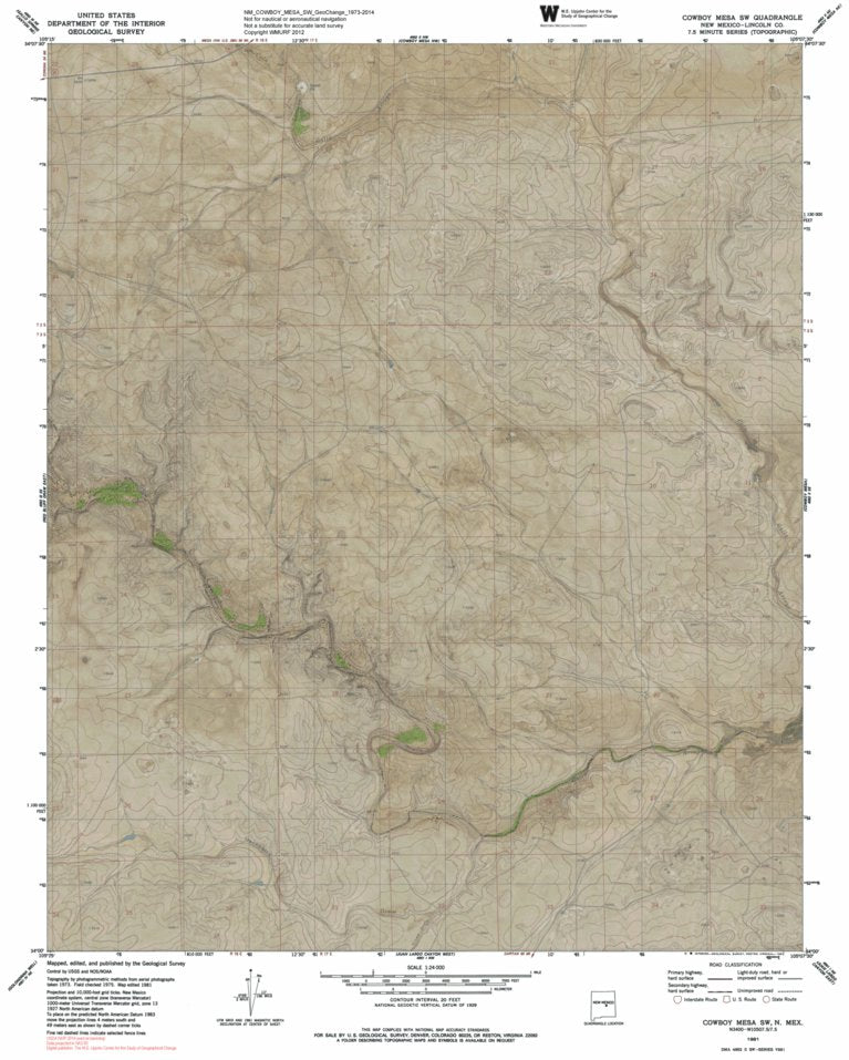 NM-COWBOY MESA SW: GeoChange 1973-2014 Map by Western Michigan ...