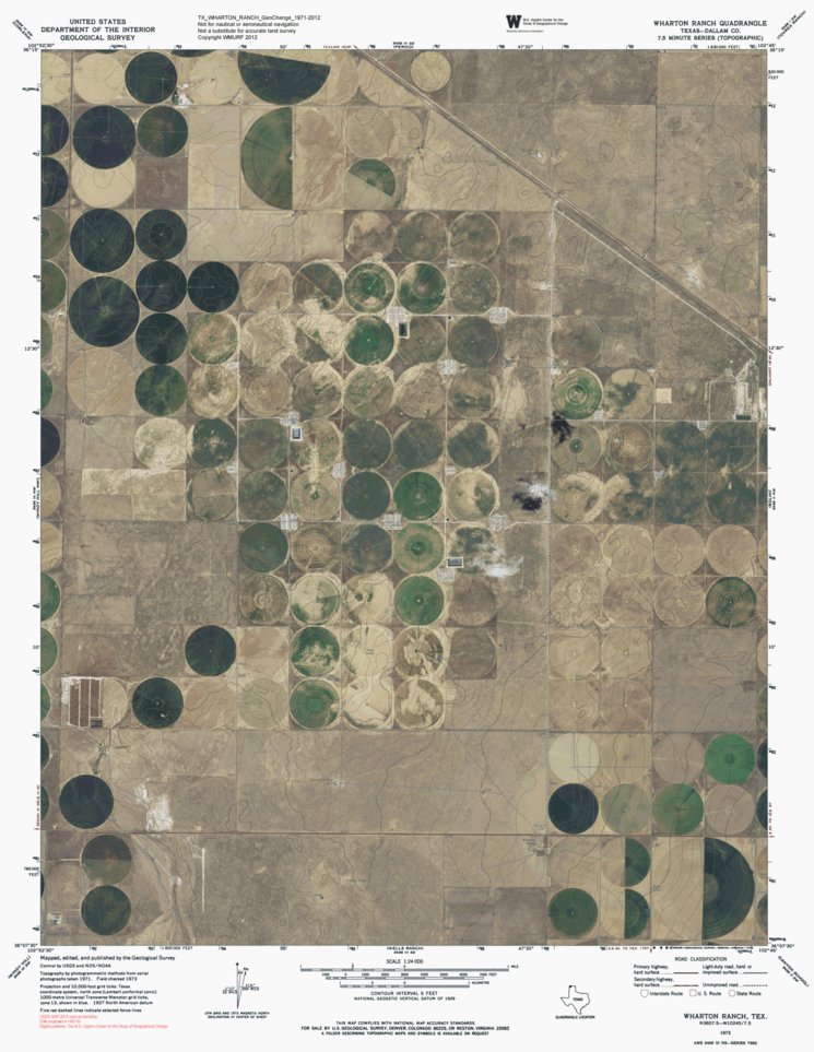 TX-WHARTON RANCH: GeoChange 1971-2012 Map by Western Michigan ...