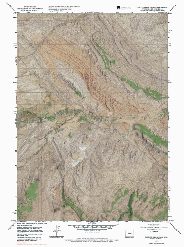 WY-RATTLESNAKE GULCH: GeoChange 1964-2012 Map by Western Michigan ...