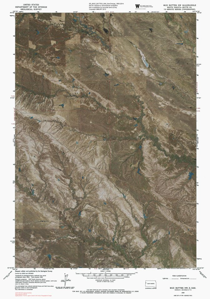 SD-MUD BUTTES NW: GeoChange 1963-2014 Map by Western Michigan ...