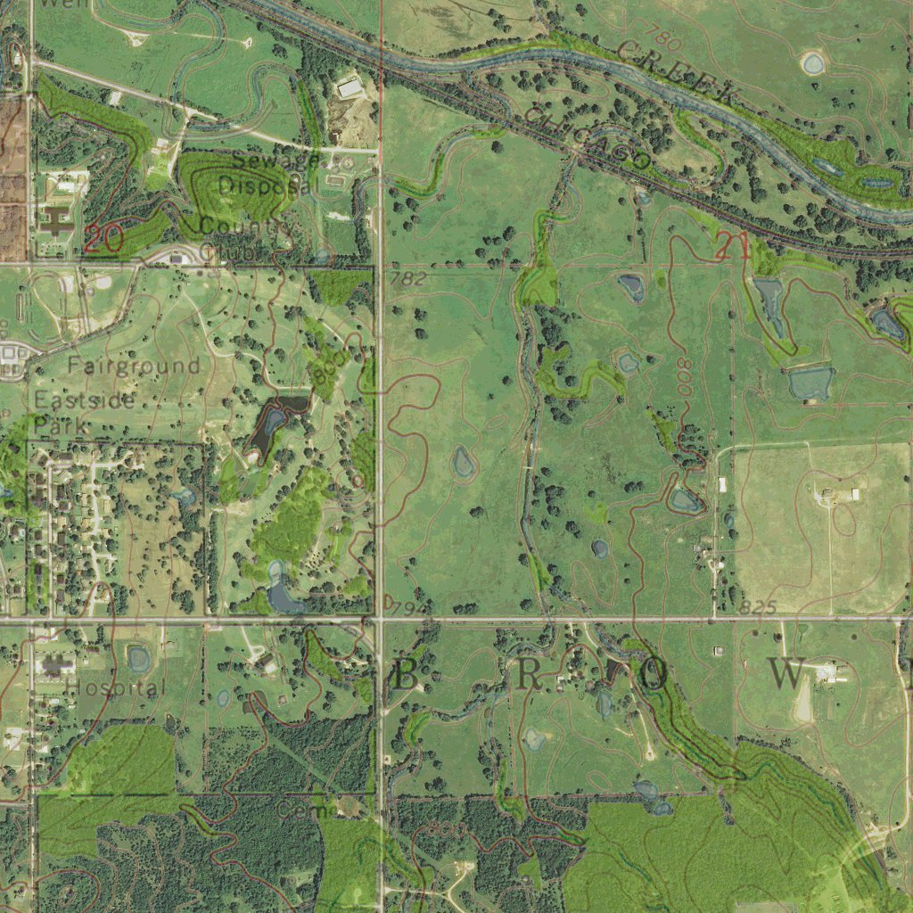 OK-WEWOKA EAST: GeoChange 1971-2013 Map by Western Michigan University ...