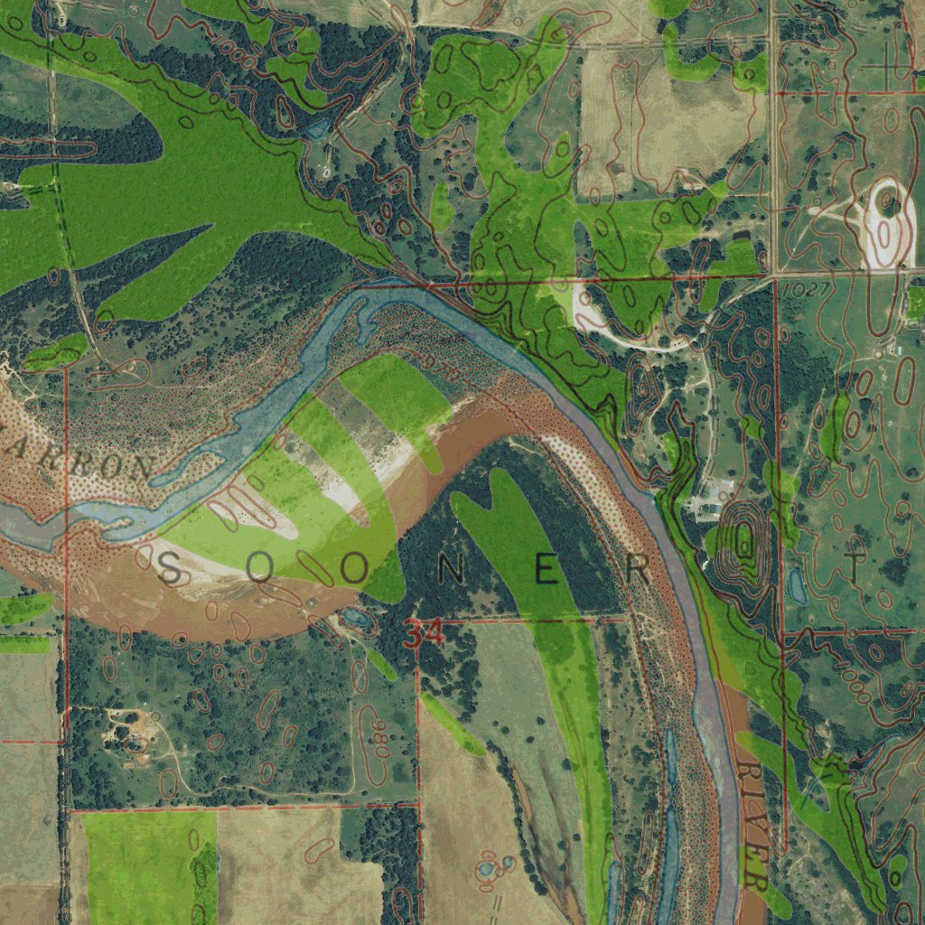 OK-CRESCENT NW: GeoChange 1968-2013 Map by Western Michigan University ...