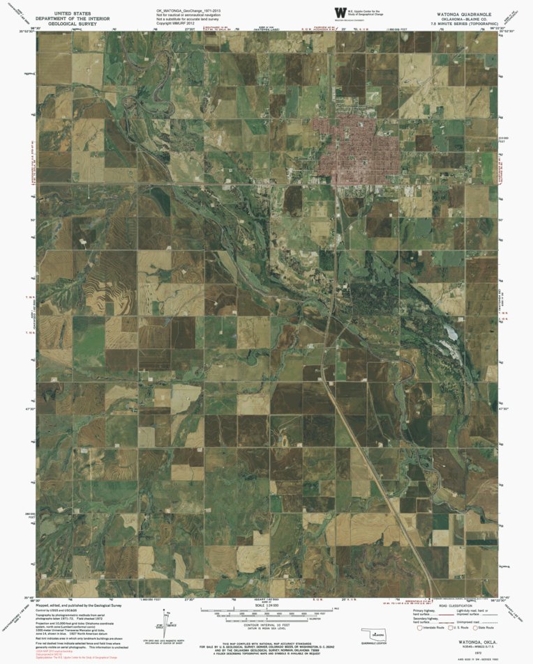 OK-WATONGA: GeoChange 1971-2013 Map by Western Michigan University ...