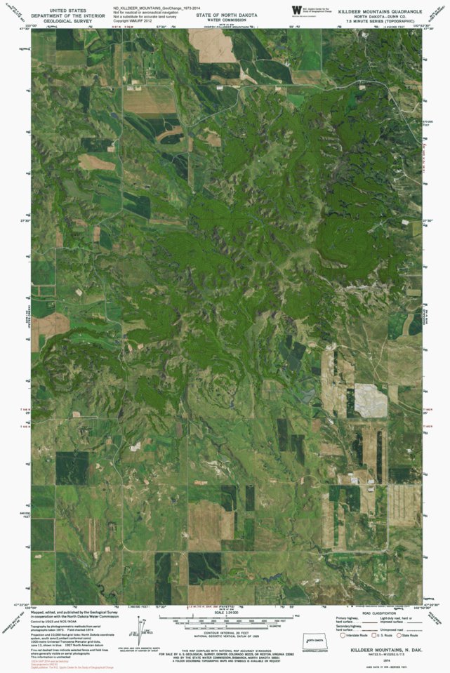 ND-KILLDEER MOUNTAINS: GeoChange 1973-2014 Map by Western Michigan ...