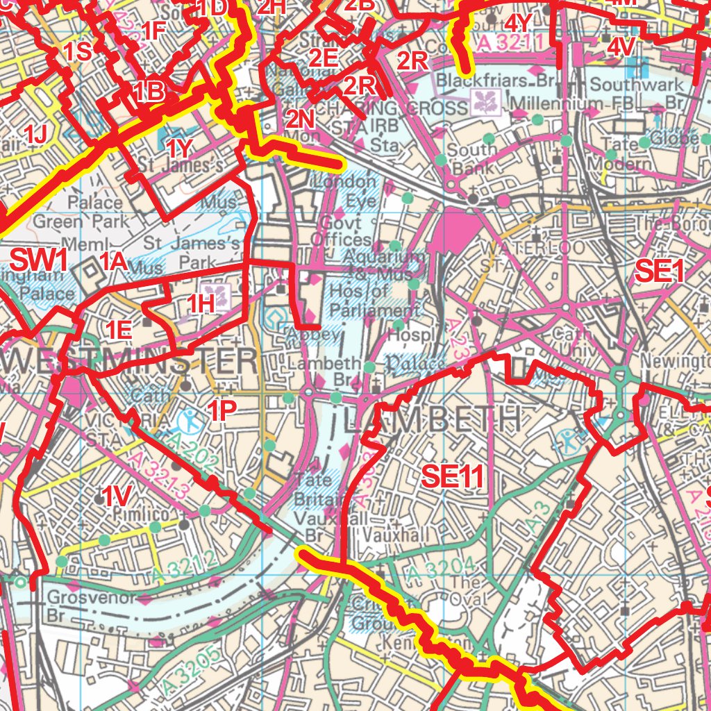 XYZ Postcode District Map - (D7) - London by XYZ Maps | Avenza Maps