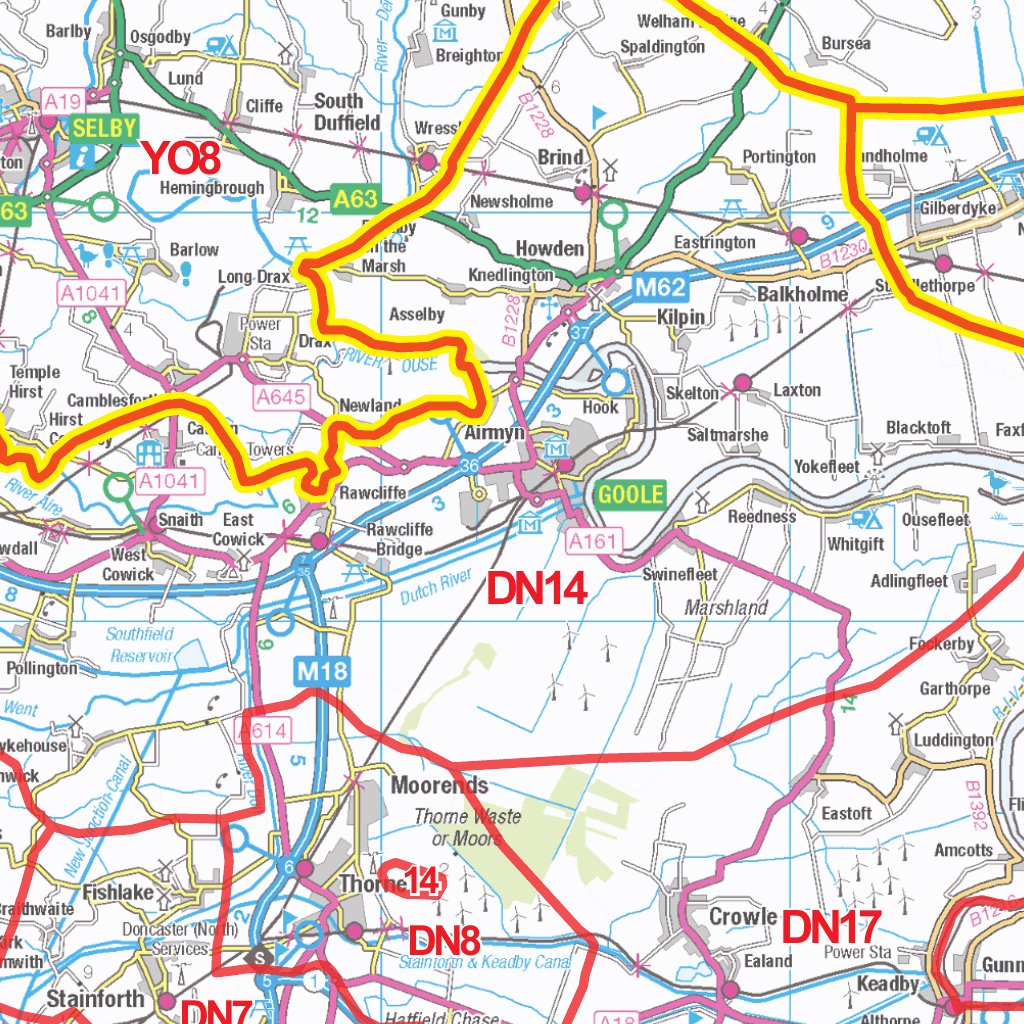XYZ Postcode District Map - (D4) - North England by XYZ Maps | Avenza Maps