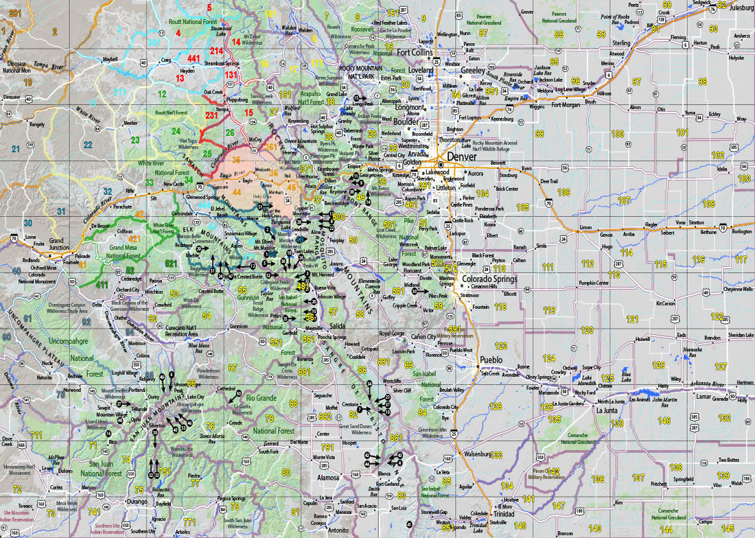 2025 Colorado Hunt Maps – GMU 35, 36, 44, 45, 361 Map Bundle by Map the Xperience | Avenza Maps