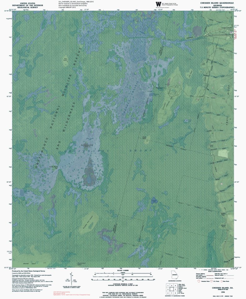 GA-CHESSER ISLAND: GeoChange 1965-2010 Map by Western Michigan ...