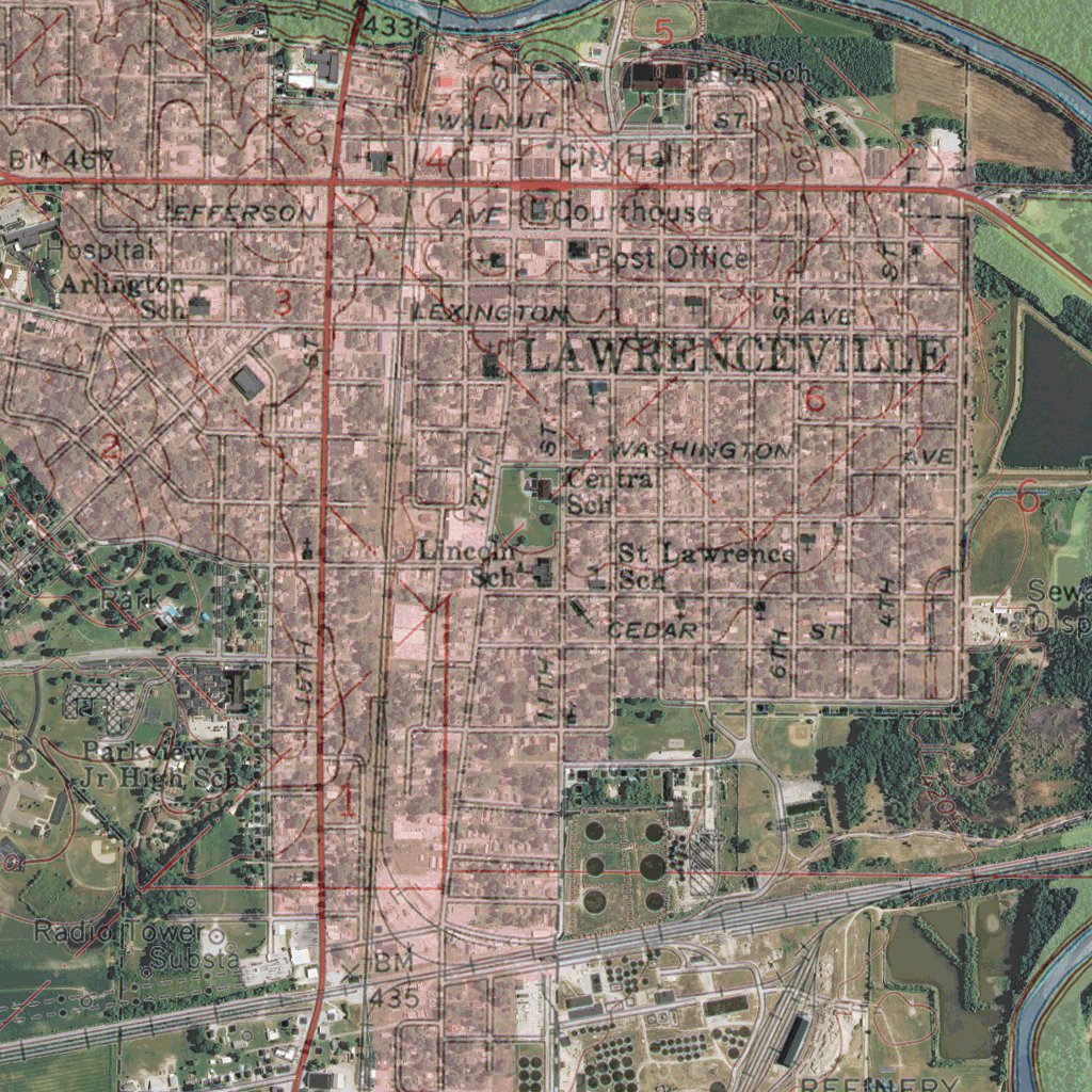IL-LAWRENCEVILLE: GeoChange 1962-2012 Map by Western Michigan ...