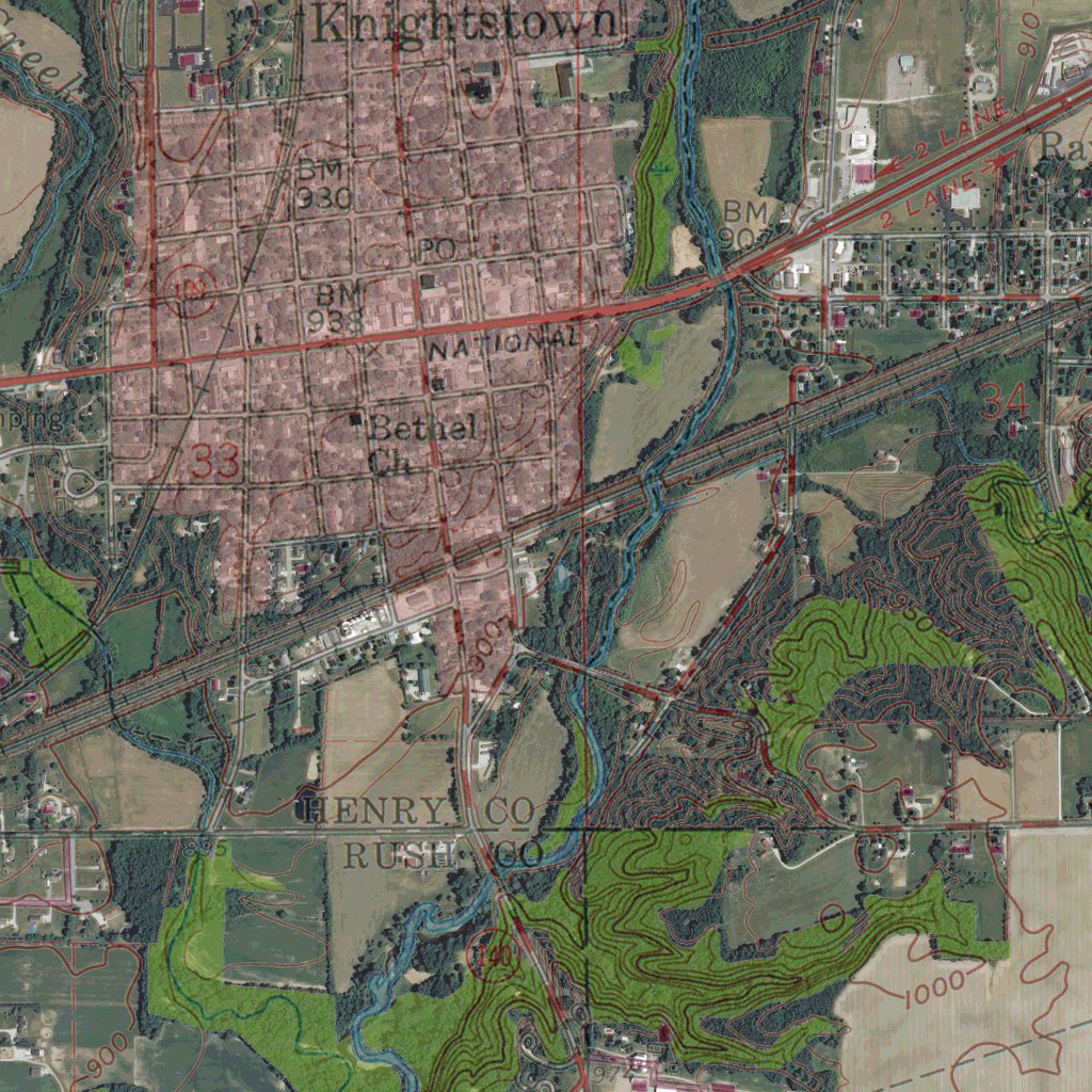 IN-KNIGHTSTOWN: GeoChange 1957-2012 Map by Western Michigan University ...