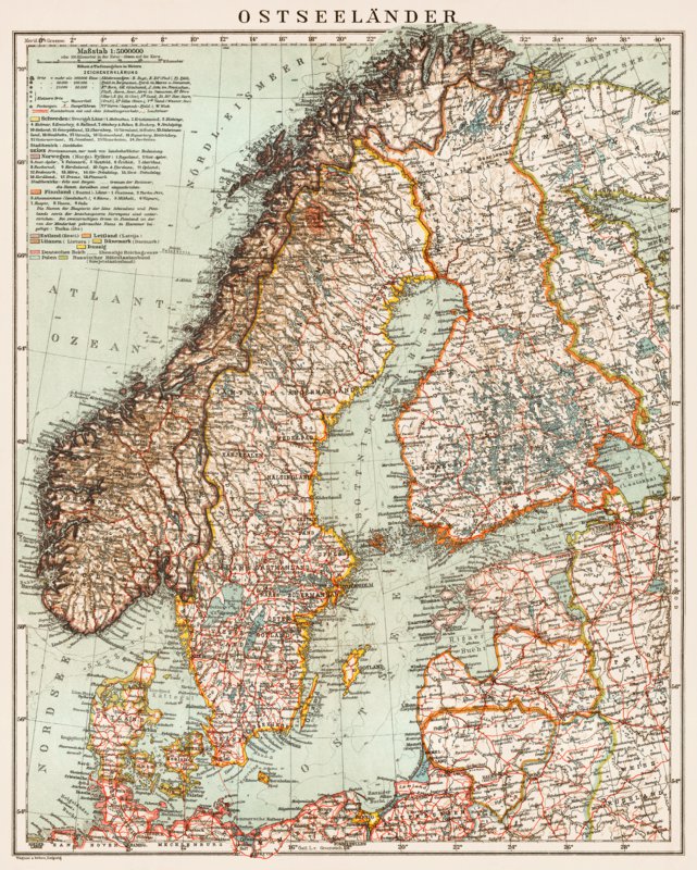 Baltic Lands (Ostseeländer) General Map, 1931 (Estonia Country Maps) by ...