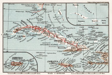 Map of Cuba, 1909 by Waldin | Avenza Maps