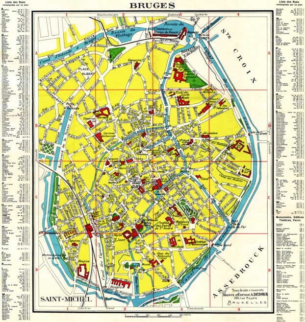 Brügge (Bruges) town plan, 1909 (1:5,000 scale) Map by Waldin | Avenza Maps