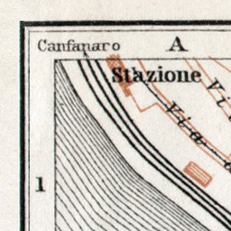 Pola (Pula) town plan, 1910 Map by Waldin | Avenza Maps
