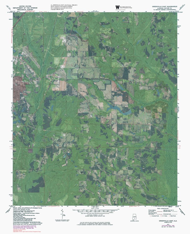 AL-GREENVILLE EAST: GeoChange 1968-2013 Map by Western Michigan ...
