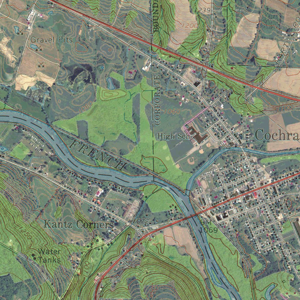 PA-COCHRANTON: GeoChange 1964-2010 Map by Western Michigan University ...