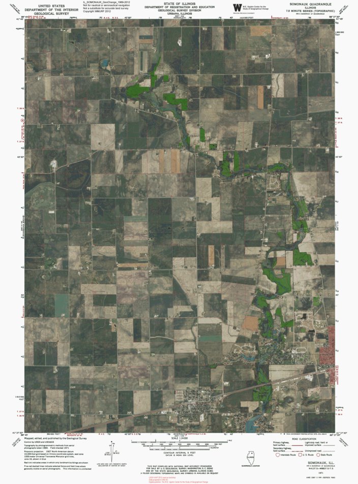IL-SOMONAUK: GeoChange 1969-2012 Map by Western Michigan University ...