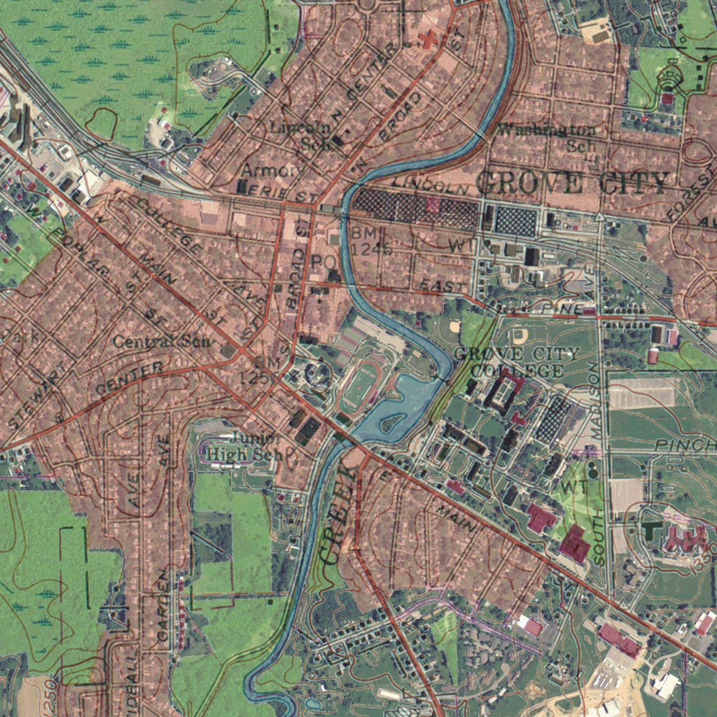 PA-GROVE CITY: GeoChange 1958-2010 Map by Western Michigan University ...